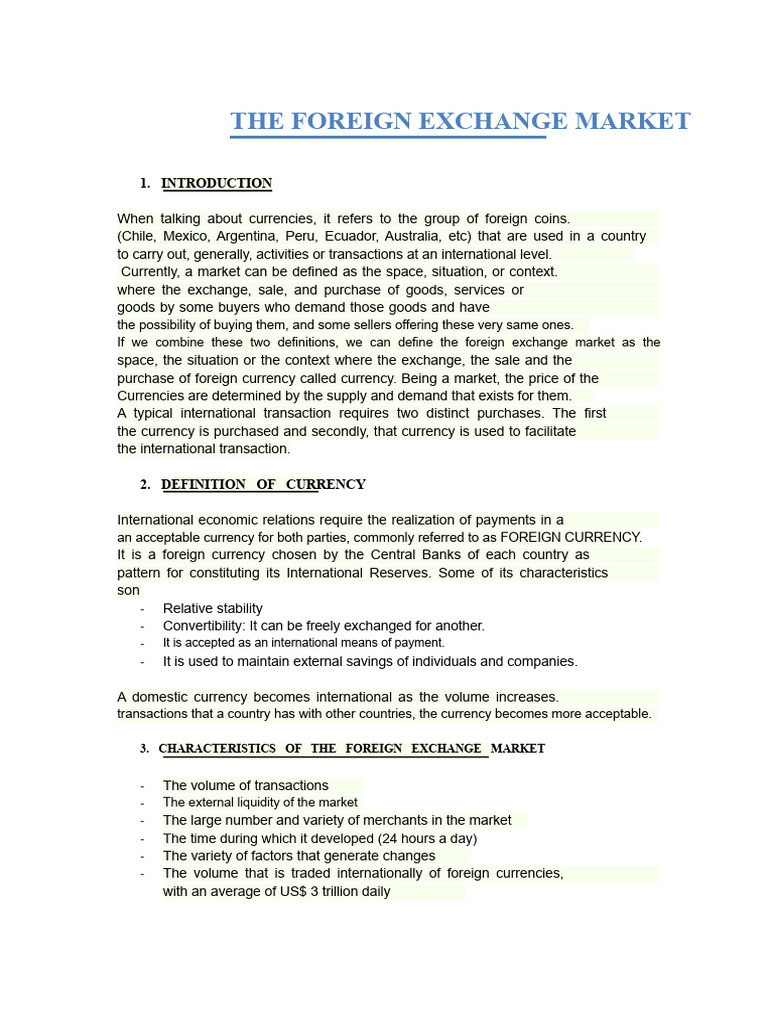 Understanding the Foreign Exchange Market | PDF | Exchange Rate ...