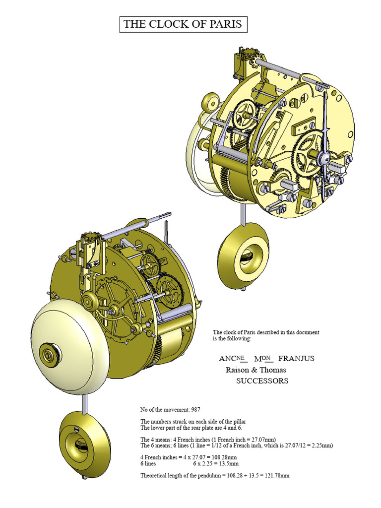 THE CLOCK OF PARIS | PDF | Gear | Clock