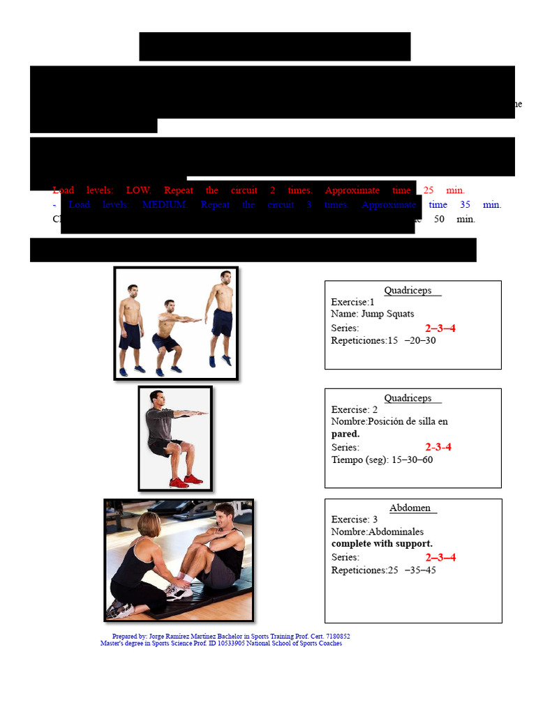 Supplementary Conditioning Plan for Strength | PDF | Aerobic Exercise ...