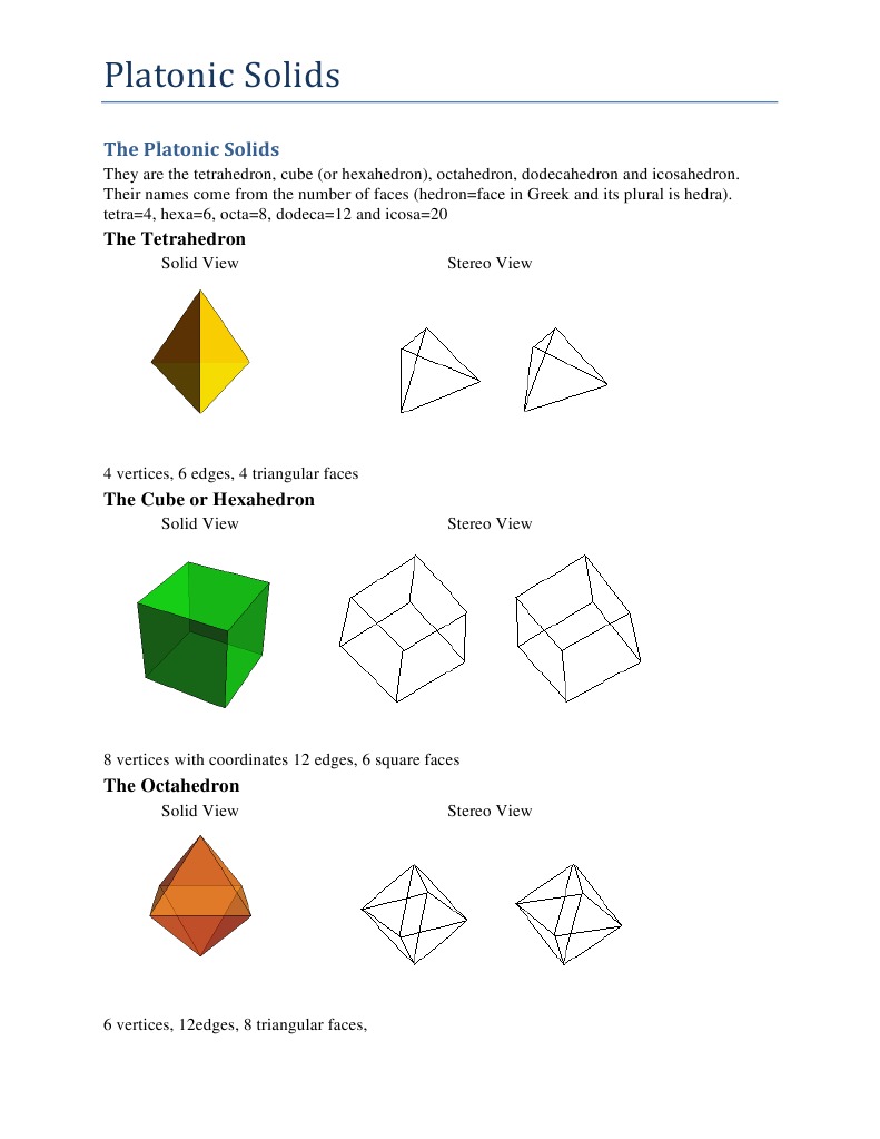 Platonic Solids | PDF | Topological Spaces | Euclidean Geometry
