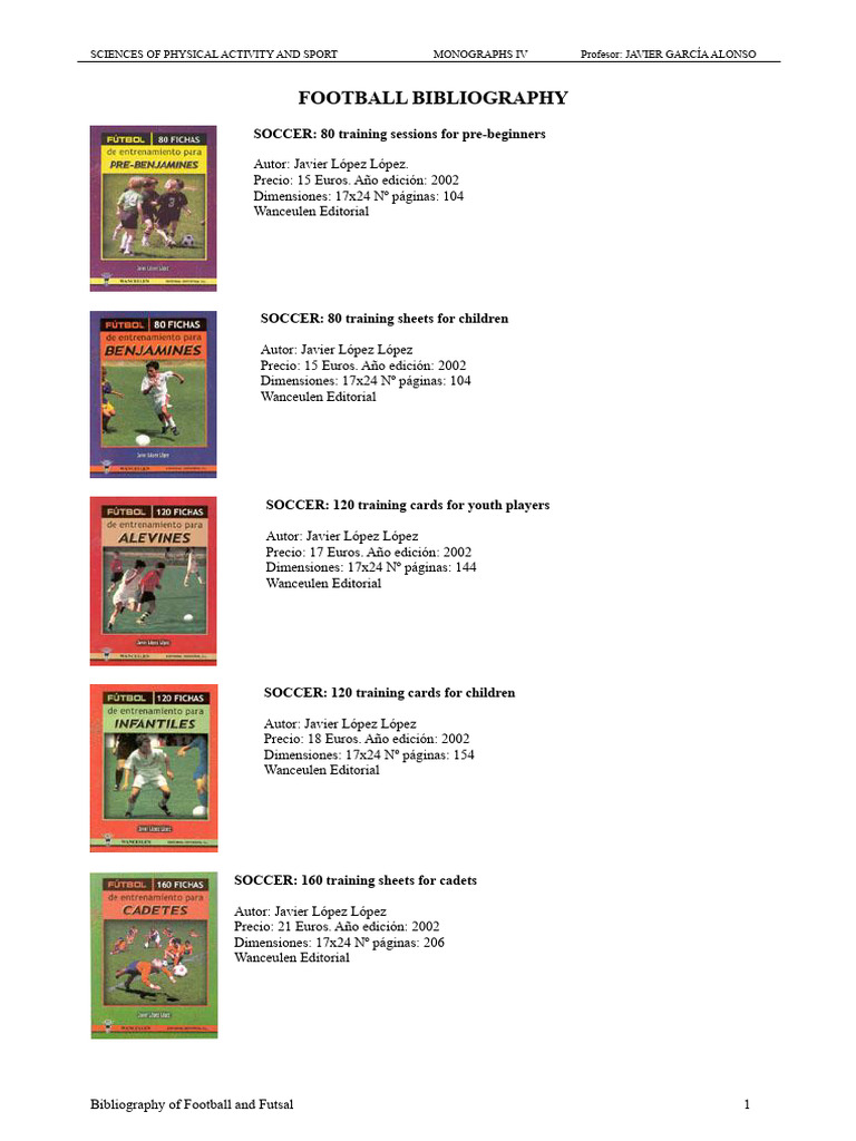 Football Bibliography (With Cover Photo PDF | PDF | Association ...