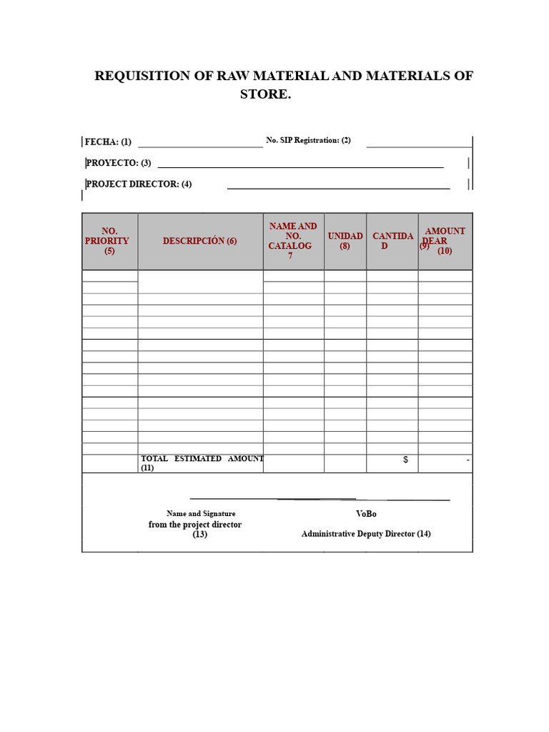 361310959-Format of Material Requisition and Warehouse Materials | PDF