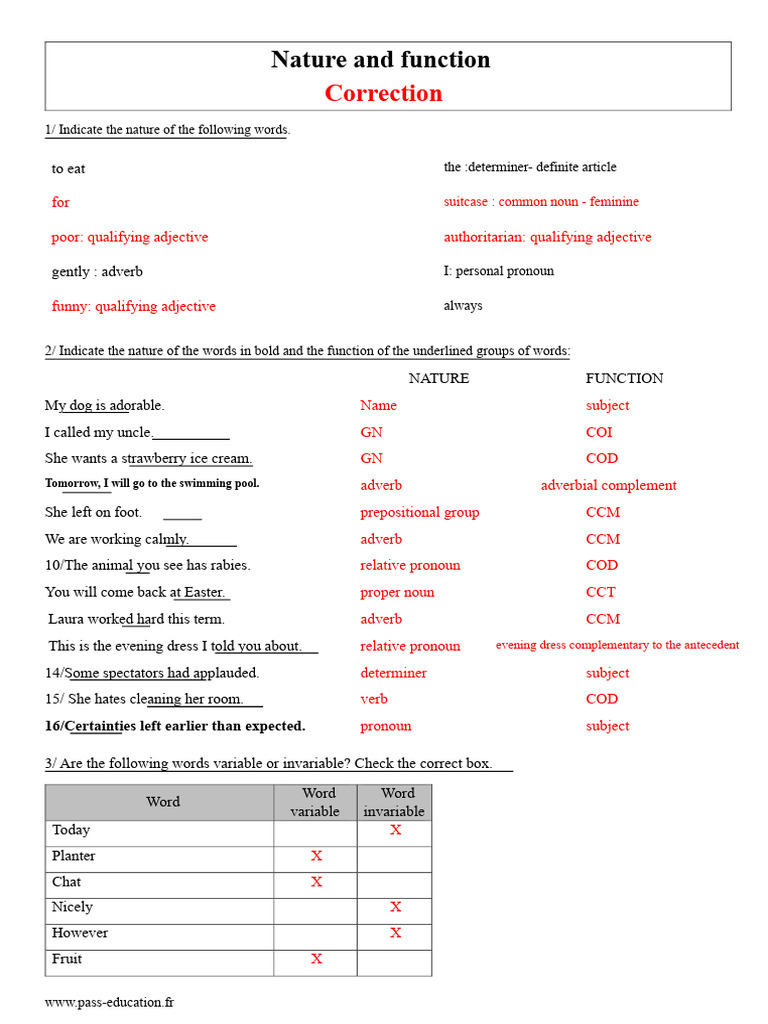 Word Nature and Function Analysis | PDF | Adverb | Adjective