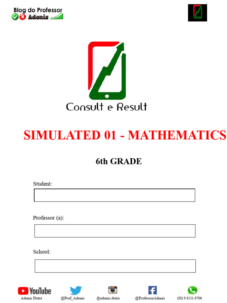 6th Grade Mathematics Practice Questions | PDF | Mathematics