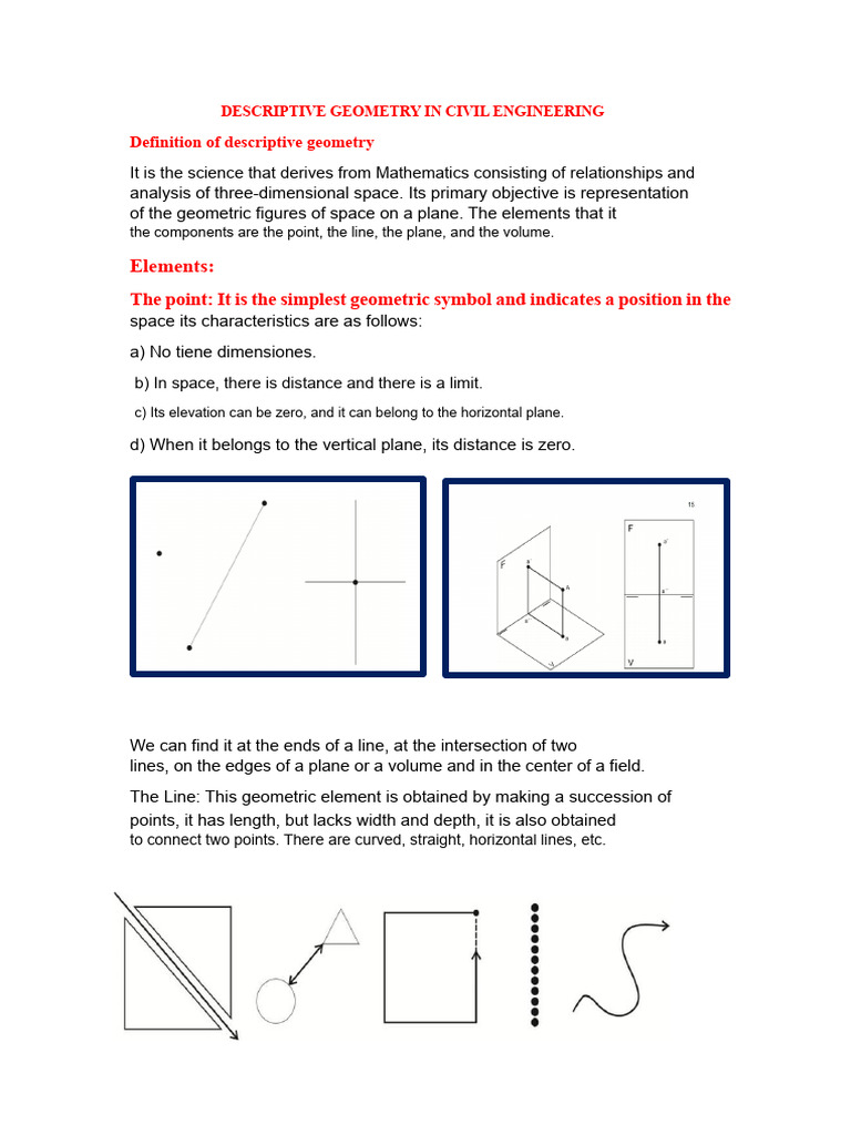 Descriptive Geometry in Civil Engineering | PDF | Line (Geometry ...