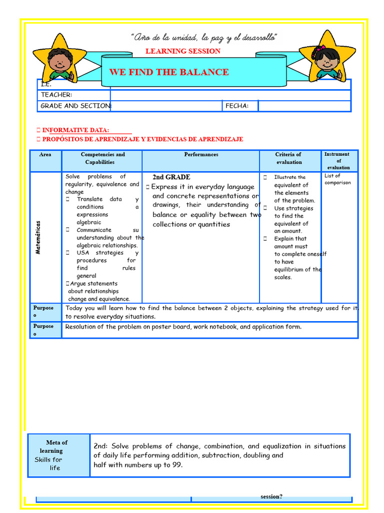2nd E8 SESSION D2 MATH WE FIND THE BALANCE | PDF | Mathematics | Cognition