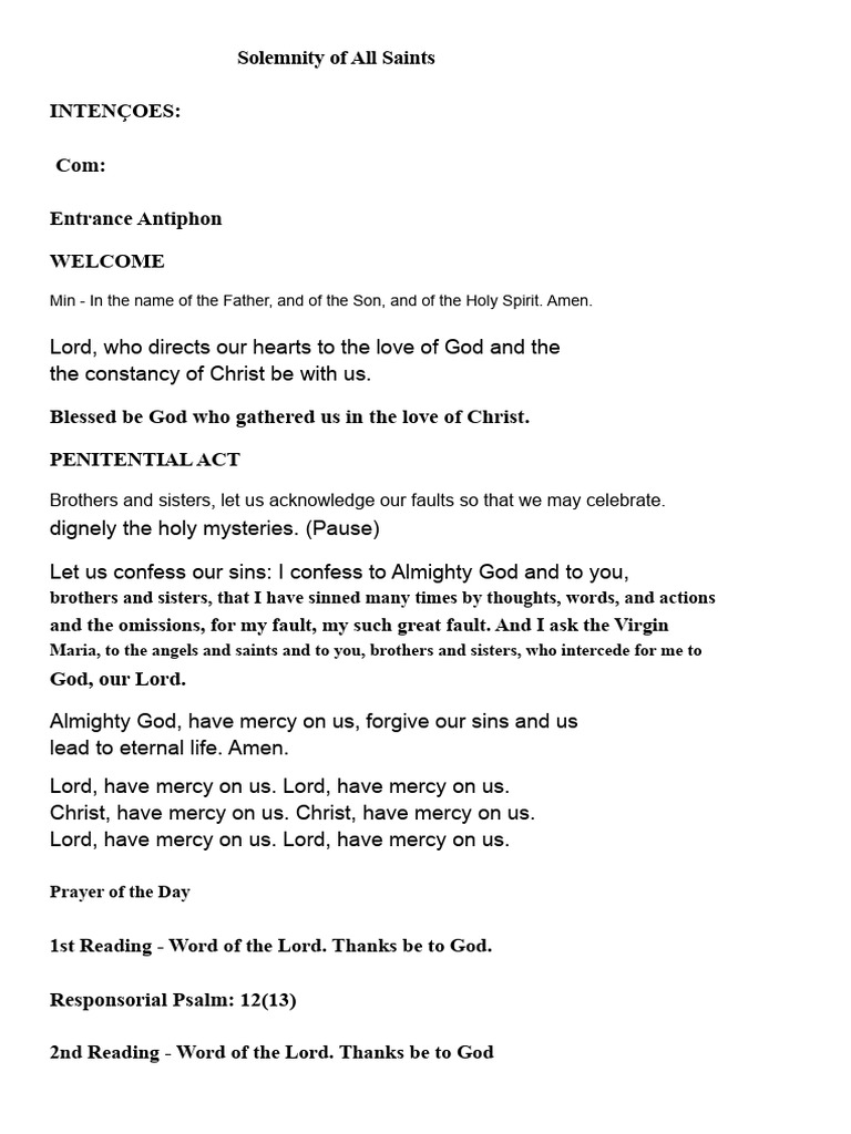 Celebration of The Word Script | PDF | Eucharist | Sacraments