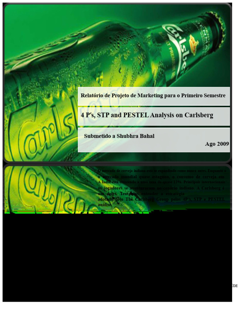Análise 4Ps, STP e PESTEL da Carlsberg Índia | PDF | Marketing | Cerveja