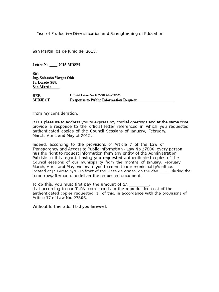 Response to Public Info Request 2015 | PDF