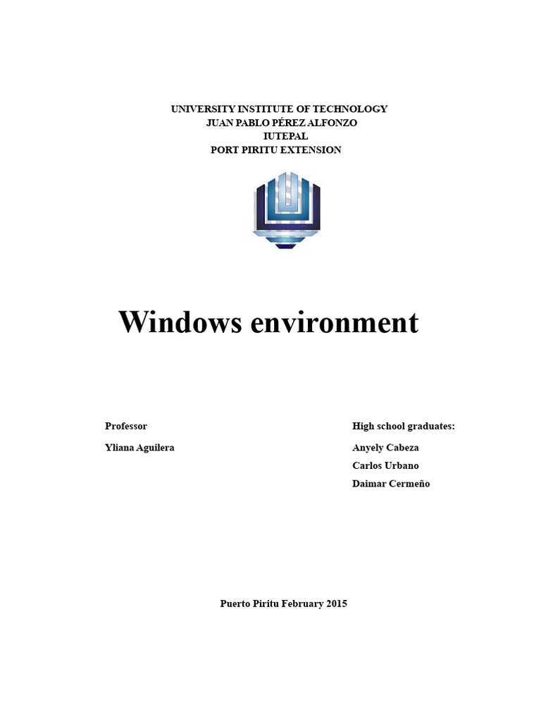 Windows environment | PDF | Window (Computing) | Button (Computing)