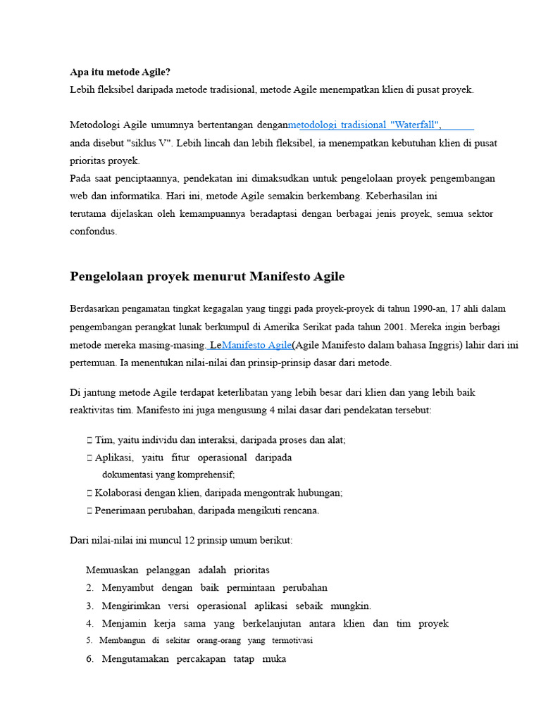 Metode Agile: Fleksibilitas dalam Proyek | PDF
