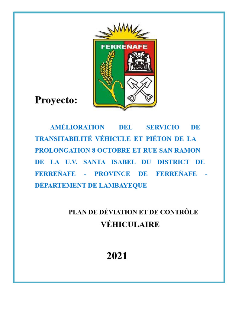Plan de Déviation pour Transitabilité à Ferreñafe | PDF | Transport