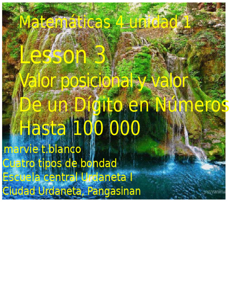 MATEMÁTICAS Q1 Lección 3 Valor de posición y valor de un dígito en ...