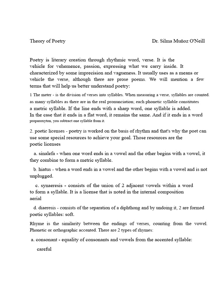 Theory of poetry | PDF | Poetry | Metre (Poetry)