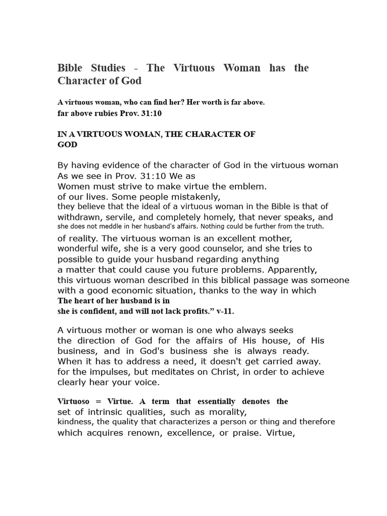 virtuous woman | PDF | Ruth (Biblical Figure) | Esther