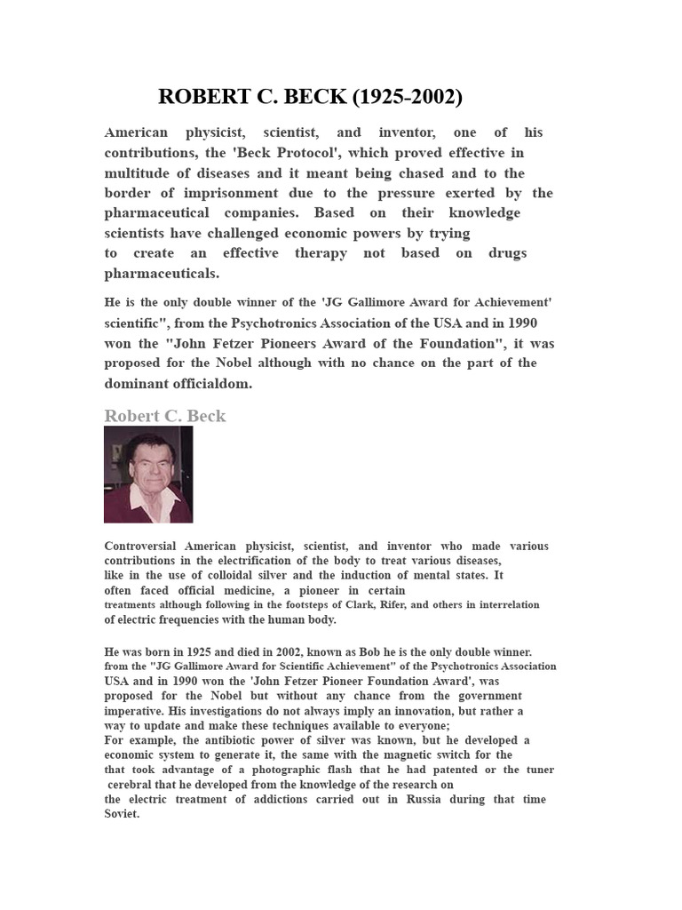 Who Was Robert BECK | PDF | Clinical Medicine | Medicine