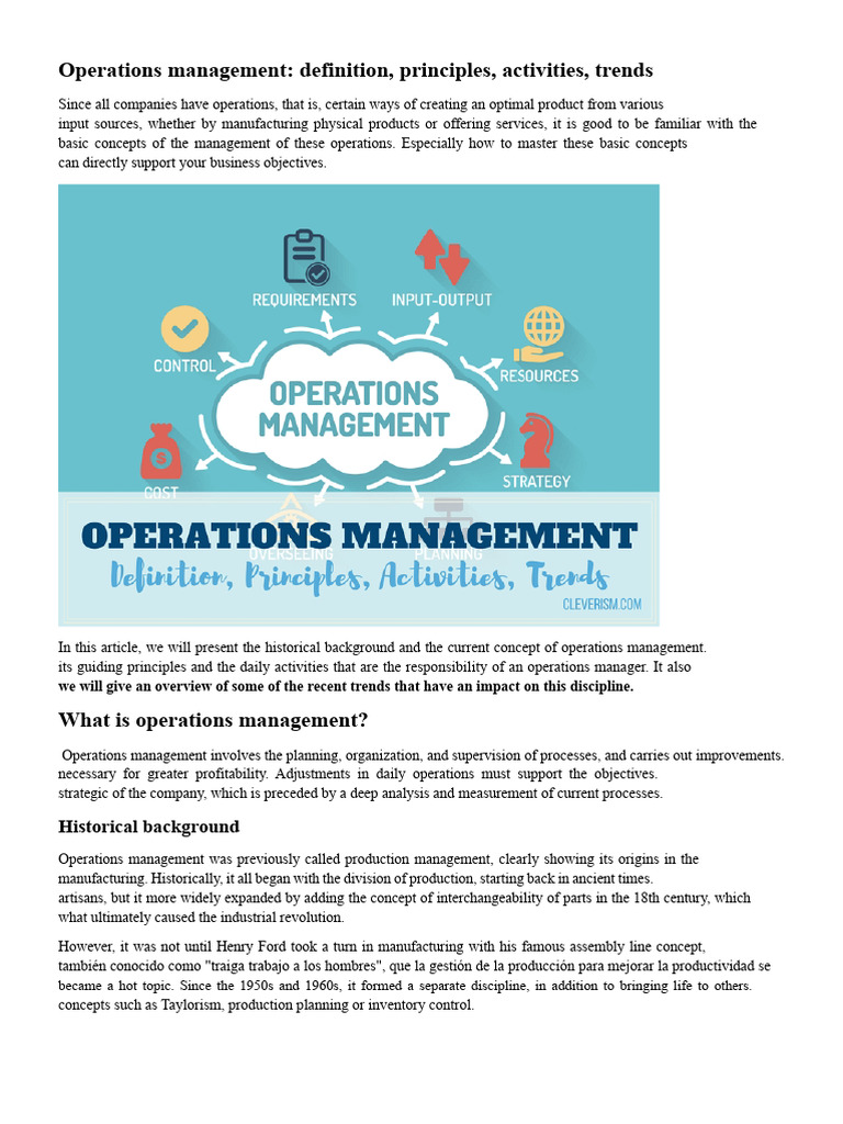 Operations Management | PDF | Operations Management | Lean Manufacturing