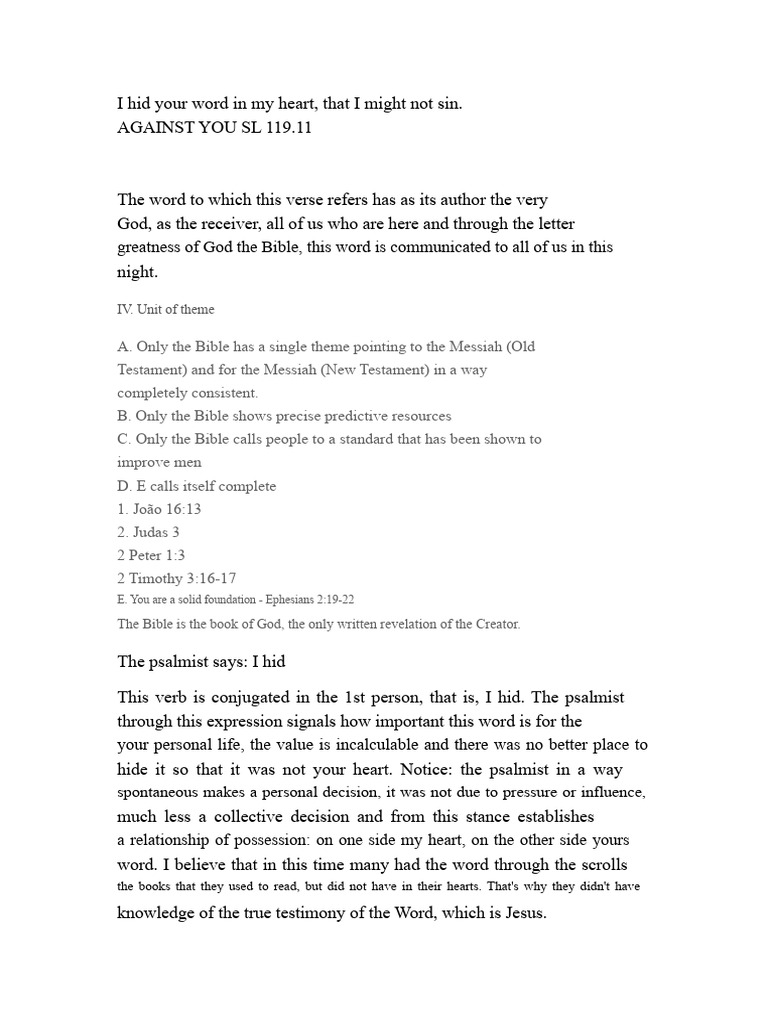 I hid Your Word in my heart (Psalm 119) | PDF | Jesus | Logos ...