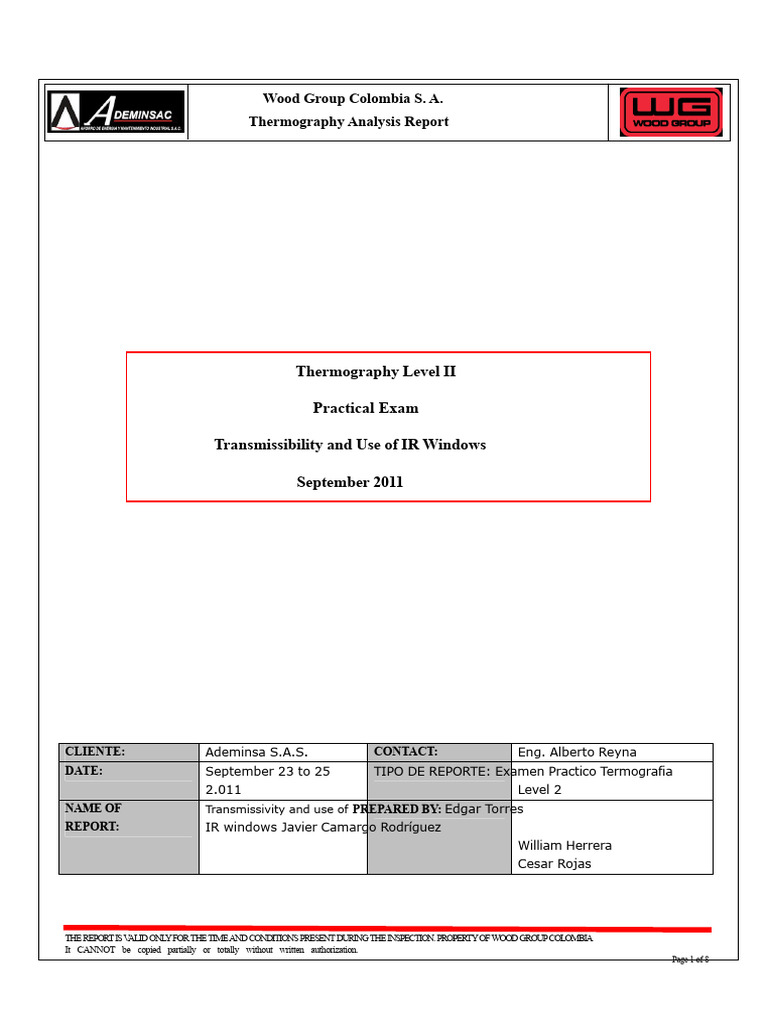 Thermography Analysis Report: IR Windows | PDF | Thermography | Infrared