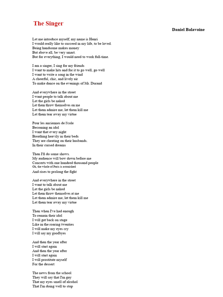 The Singer | PDF