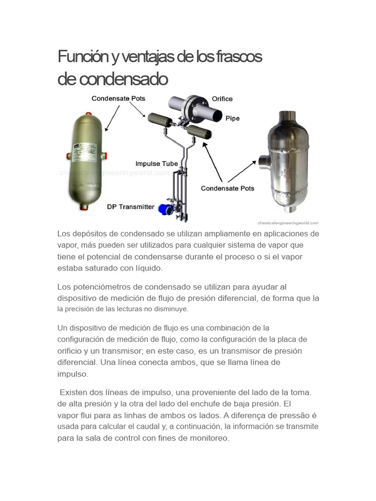 Potes de Condensado PDF | PDF | Vapor | Líquidos