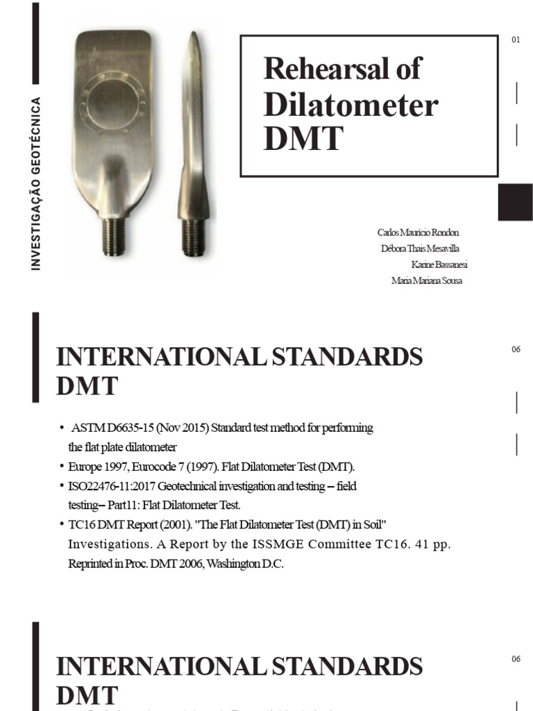 DILATOMETER TEST - DMT | PDF | Soil | Geotechnical Engineering