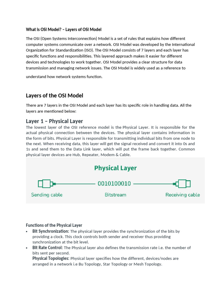 What is OSI Model | PDF | Osi Model | Computer Network