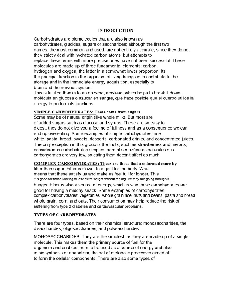 Understanding Carbohydrates: Types & Functions | PDF | Carbohydrates ...