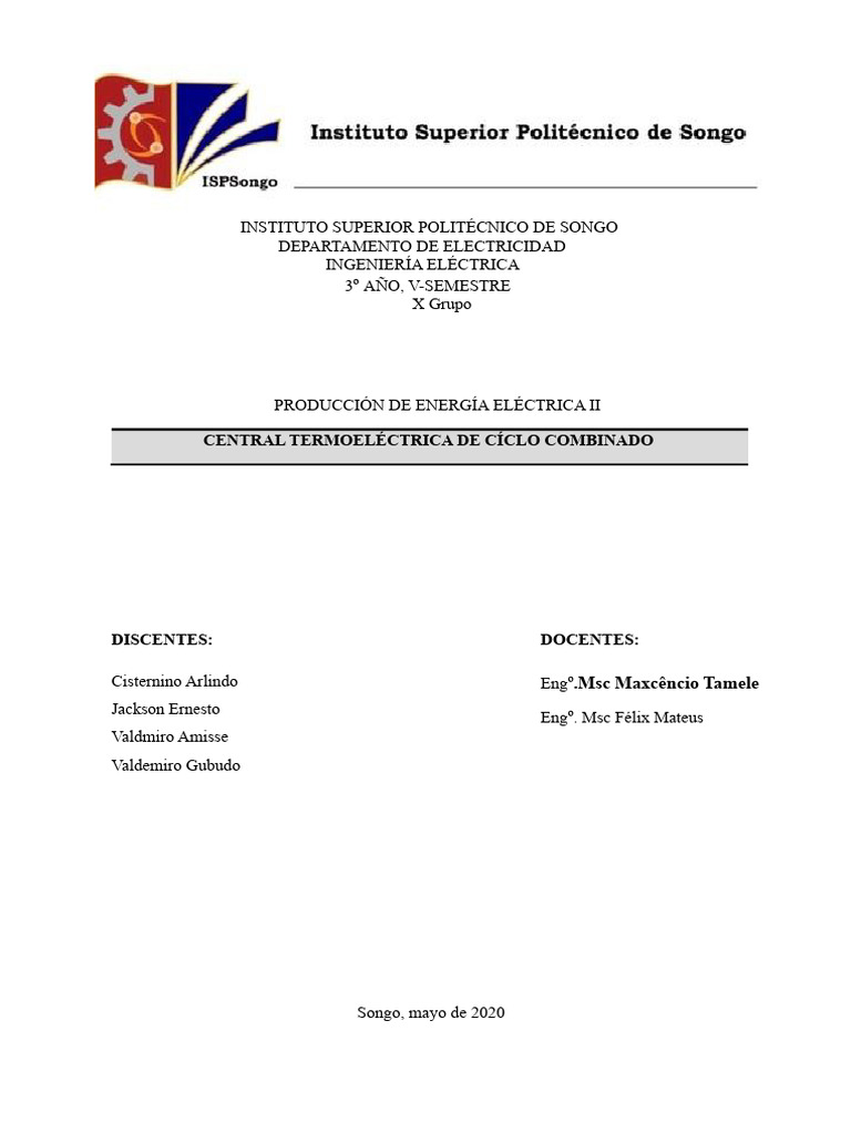 Central de Ciclo Combinado. Pdf | PDF | Vapor | Turbina