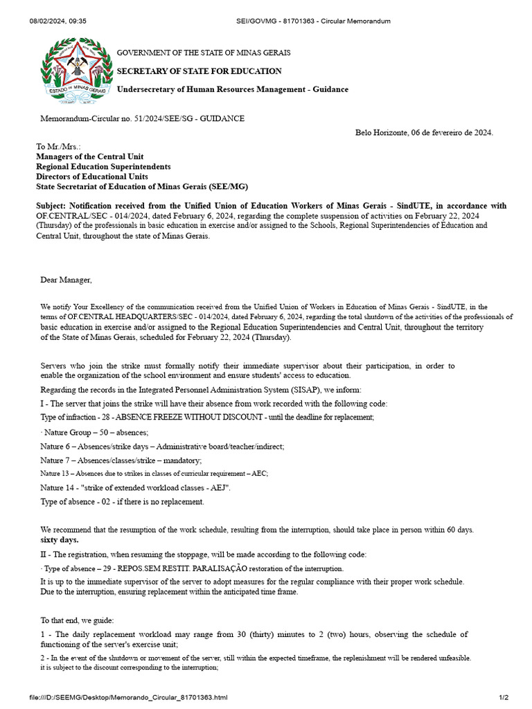 Circular Memorandum No. 51-2024-SEE-SG - GUIDANCE | PDF | Business