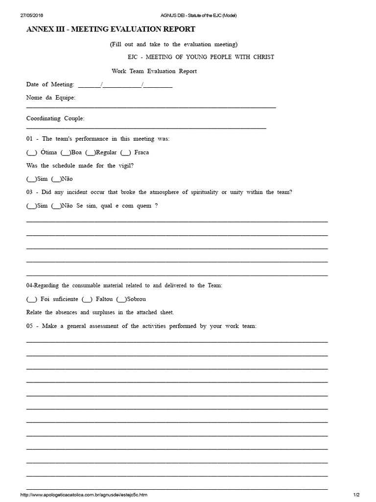 AGNUS DEI - EJC Statute (Model)2 | PDF