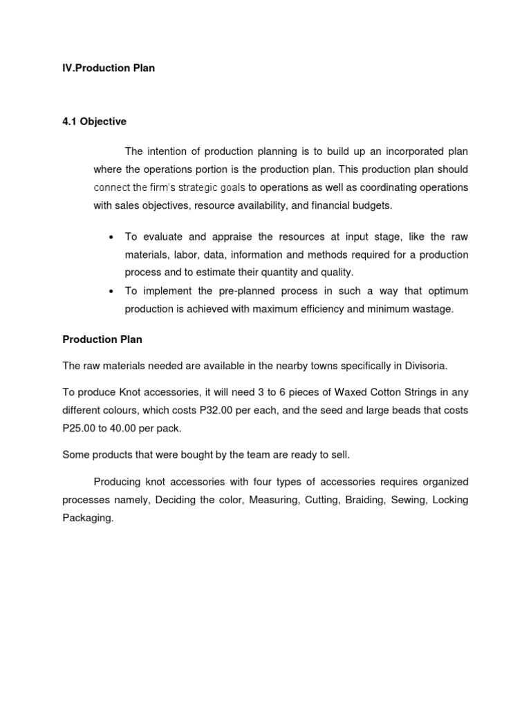 Production Plan | PDF | Packaging And Labeling | Inventory