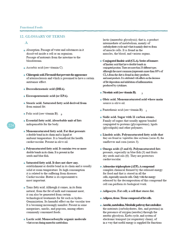 Glossary of Nutrition Terms | PDF | Carbohydrates | Fat