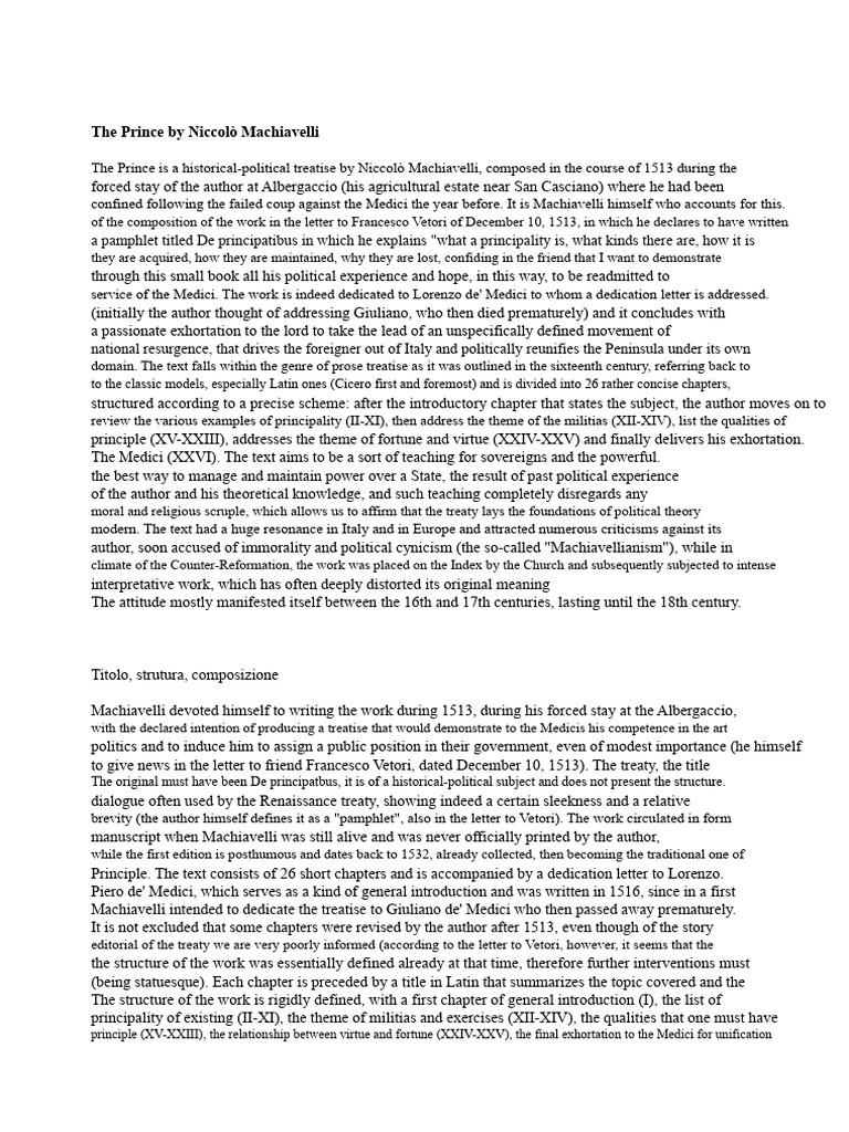 The Prince by Machiavelli | PDF | The Prince | Niccolò Machiavelli