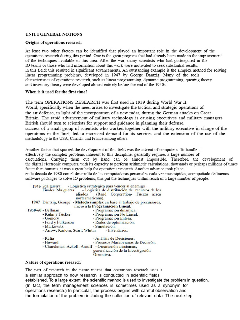 Origins and Nature of Operations Research (1) | PDF | Mathematical ...
