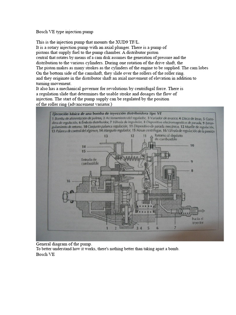 Bosch VE Type Injection Pump | PDF