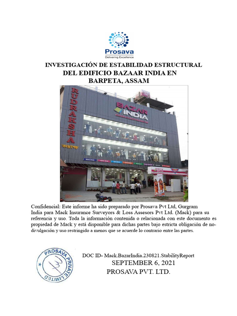 Estabilidad Estructural del Edificio Bazaar India | PDF | Hormigón | Techo