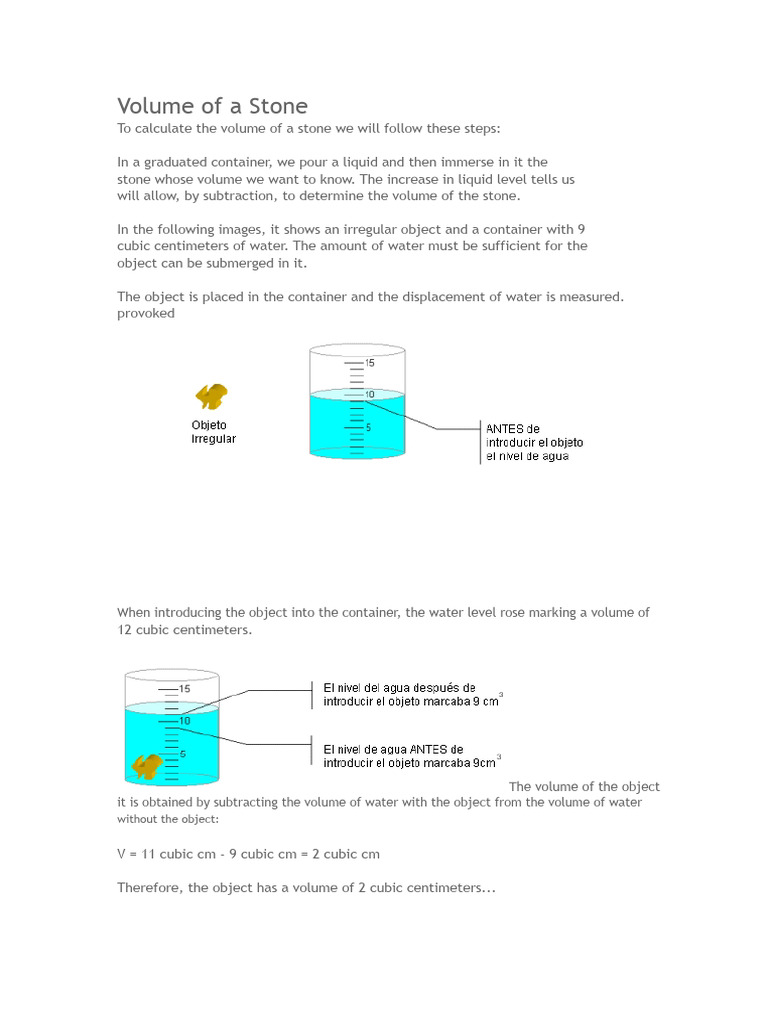 Volume of a Stone | PDF | Volume | Water