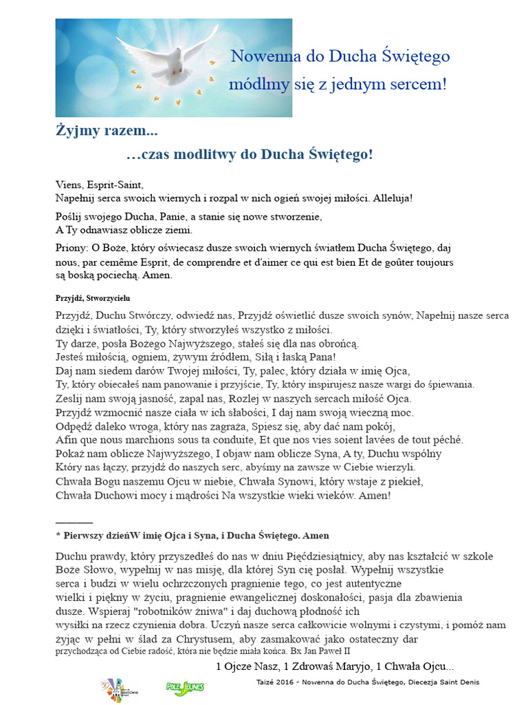 Nowenna Do Ducha Świętego | PDF