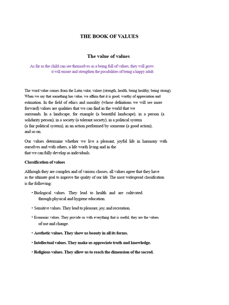 The Book of Values. Time | PDF | Value (Ethics) | Gratitude