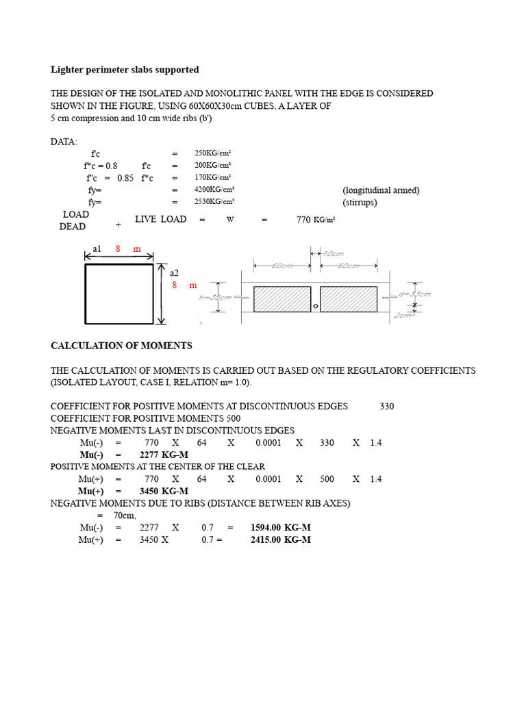 Calculation Template For Ribbed Slab | PDF | Structural Engineering ...
