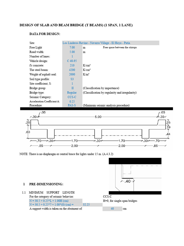 T-Beam Bridge Design in Concrete | PDF | Bending | Beam (Structure)