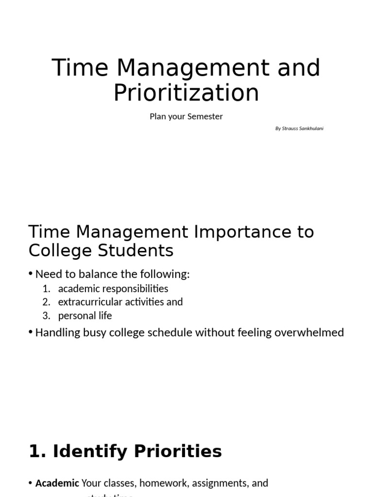 Effective Time Management for Students | PDF | Time Management ...