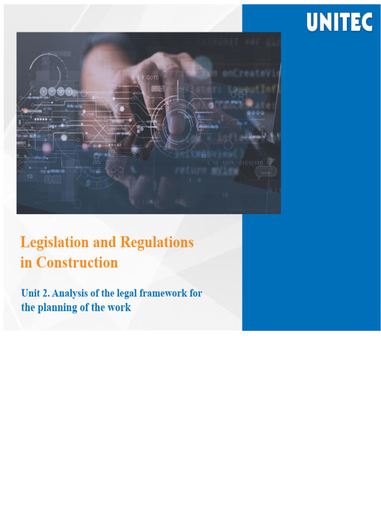 Unit 2. Analysis of The Legal Framework For Project Planning | PDF ...