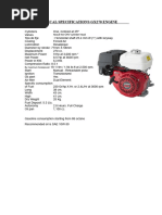 Honda GX390 Engine Specifications | PDF | Horsepower | Engines
