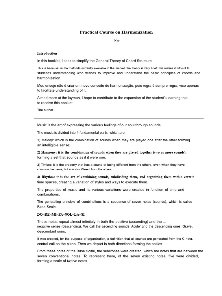 Practical Course in Harmonization | PDF | Scale (Music) | Minor Scale