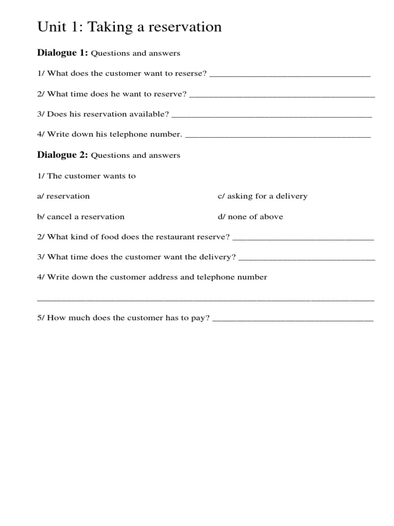 Restaurant Reservation Dialogues | PDF | Birthdays | Cuisine