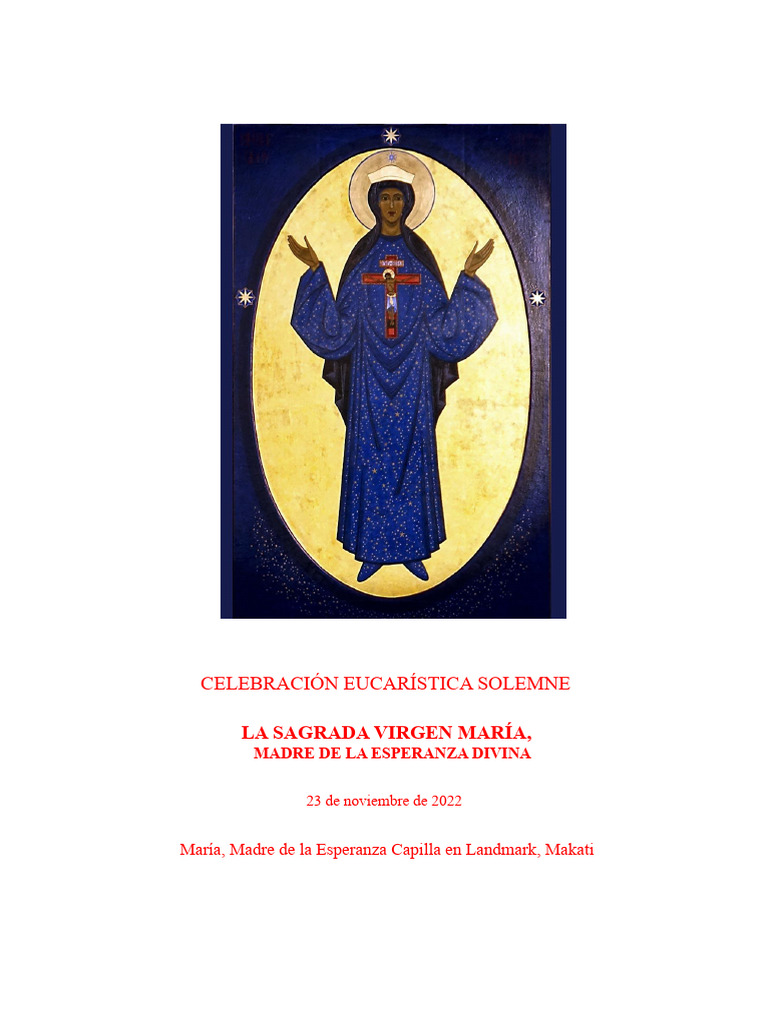 Celebración Eucarística: Virgen María, Esperanza | PDF | eucaristía ...