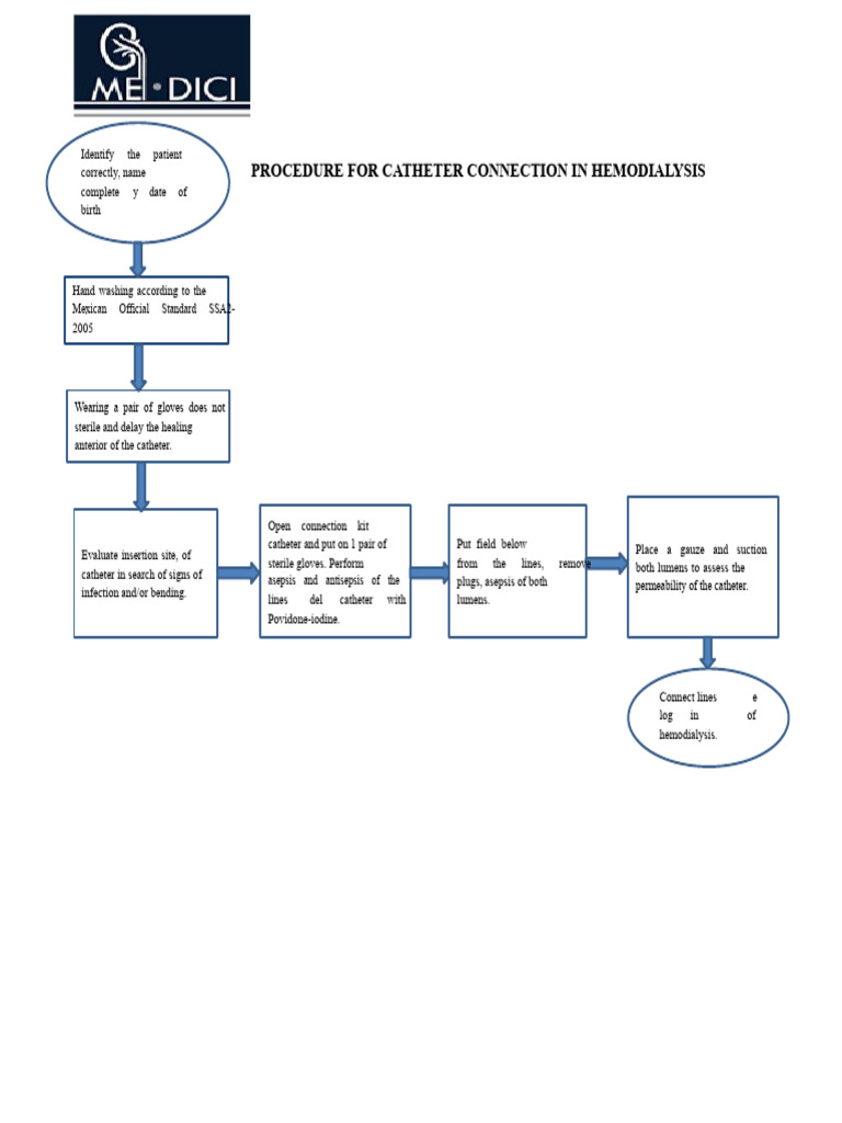Catheter Connection Flowchart.docx | PDF | Hemodialysis | Catheter