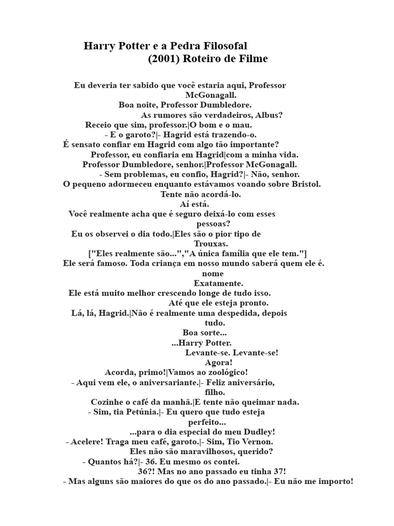 script Harry Potter.docx | PDF | Harry Potter